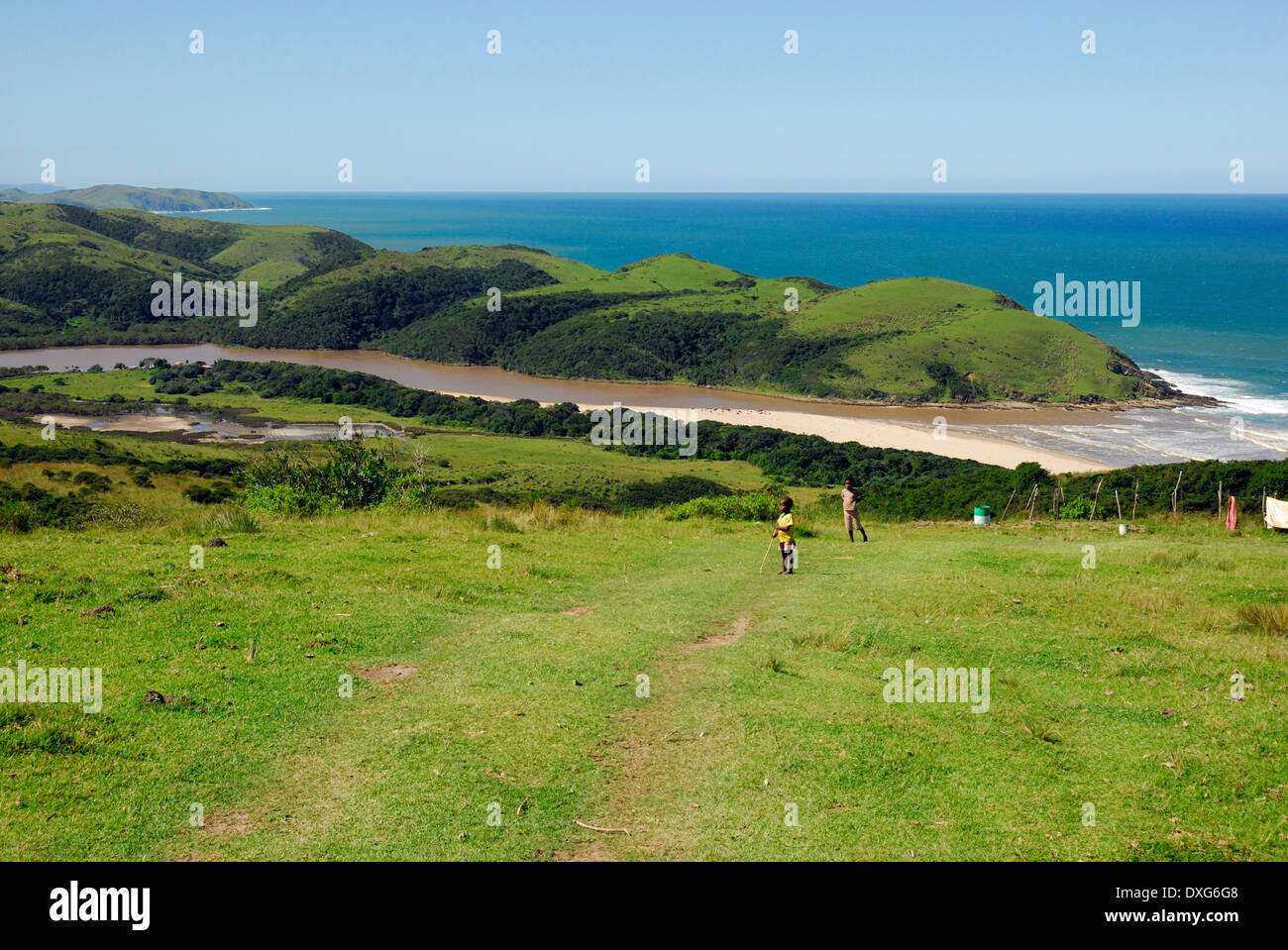 The Mtakatye River mouth, Wild Coast, Transkei, Eastern cape Stock ...