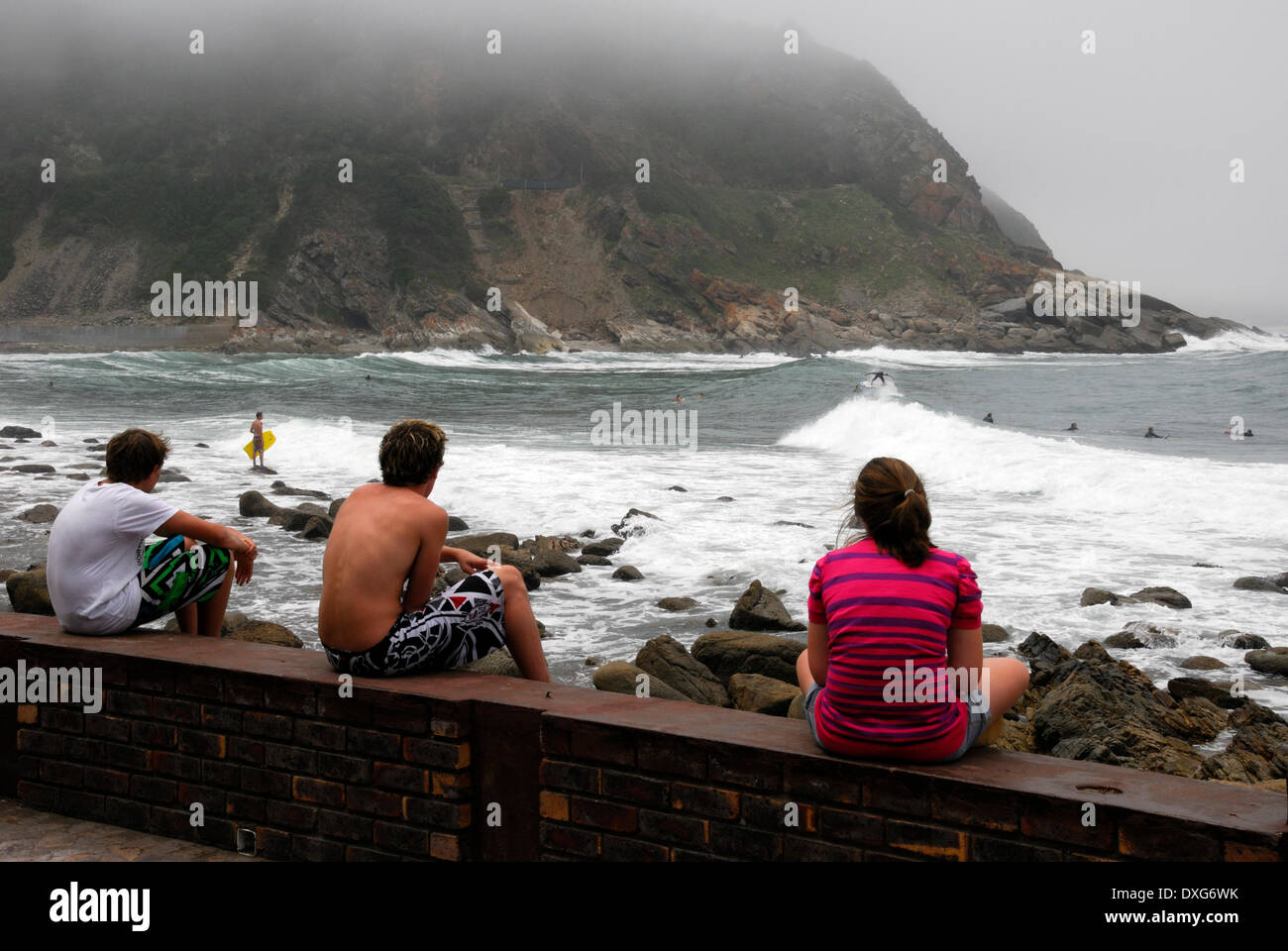 Surfing at Victoria Bay Stock Photo - Alamy