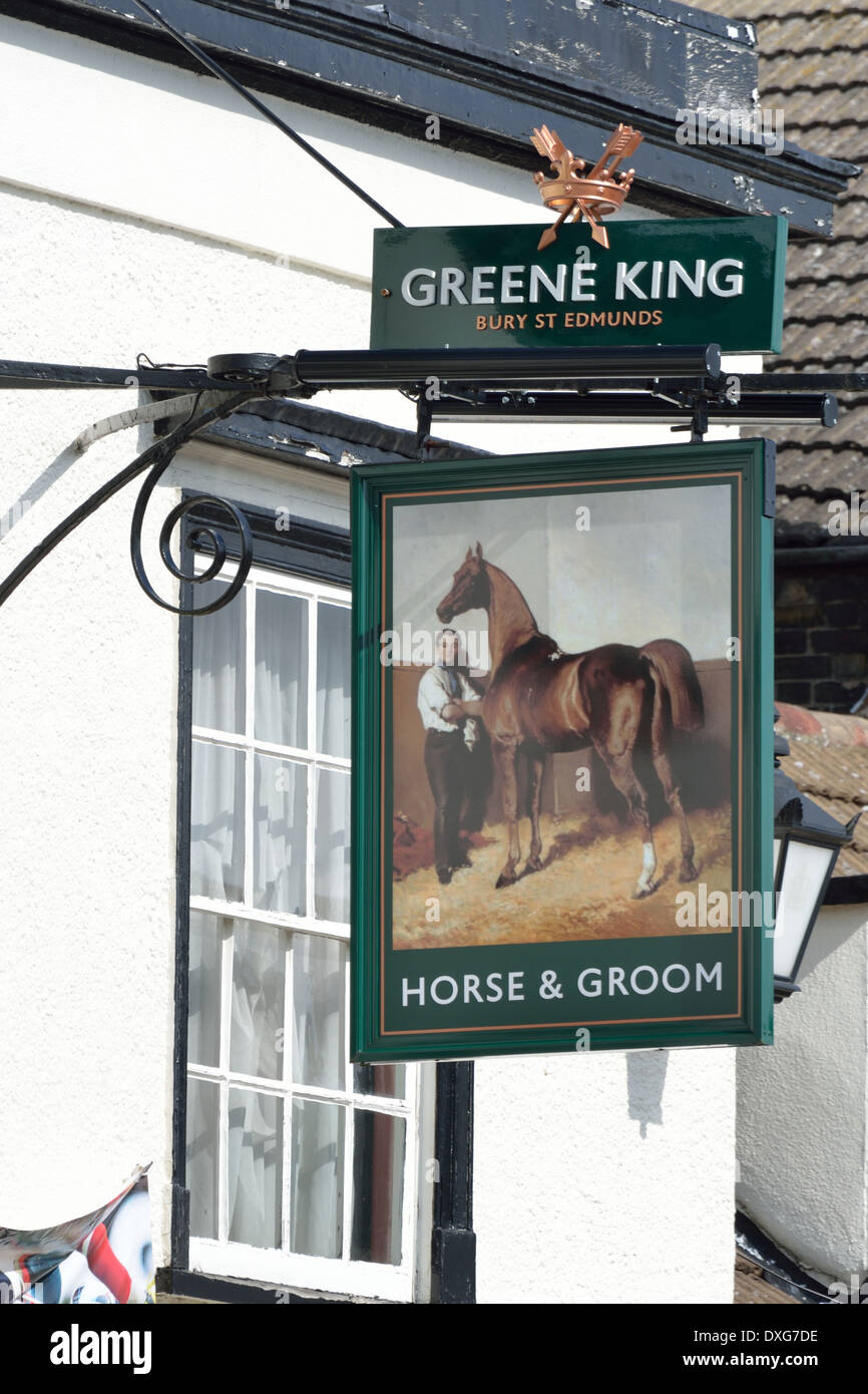 horse and groom pub sign Stock Photo - Alamy