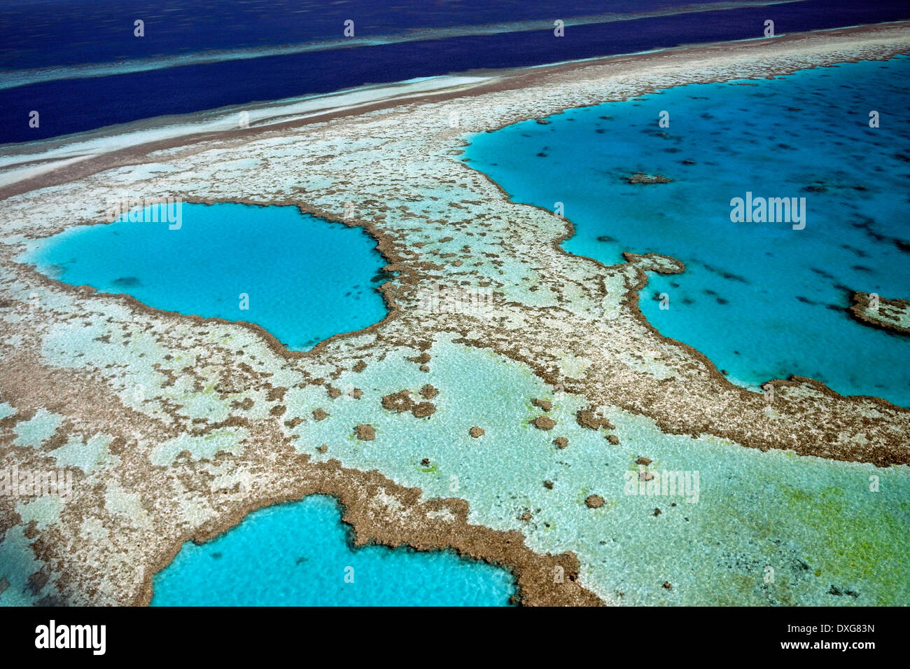 Reefs and atolls, Great Barrier Reef, Queensland, Australia Stock Photo ...