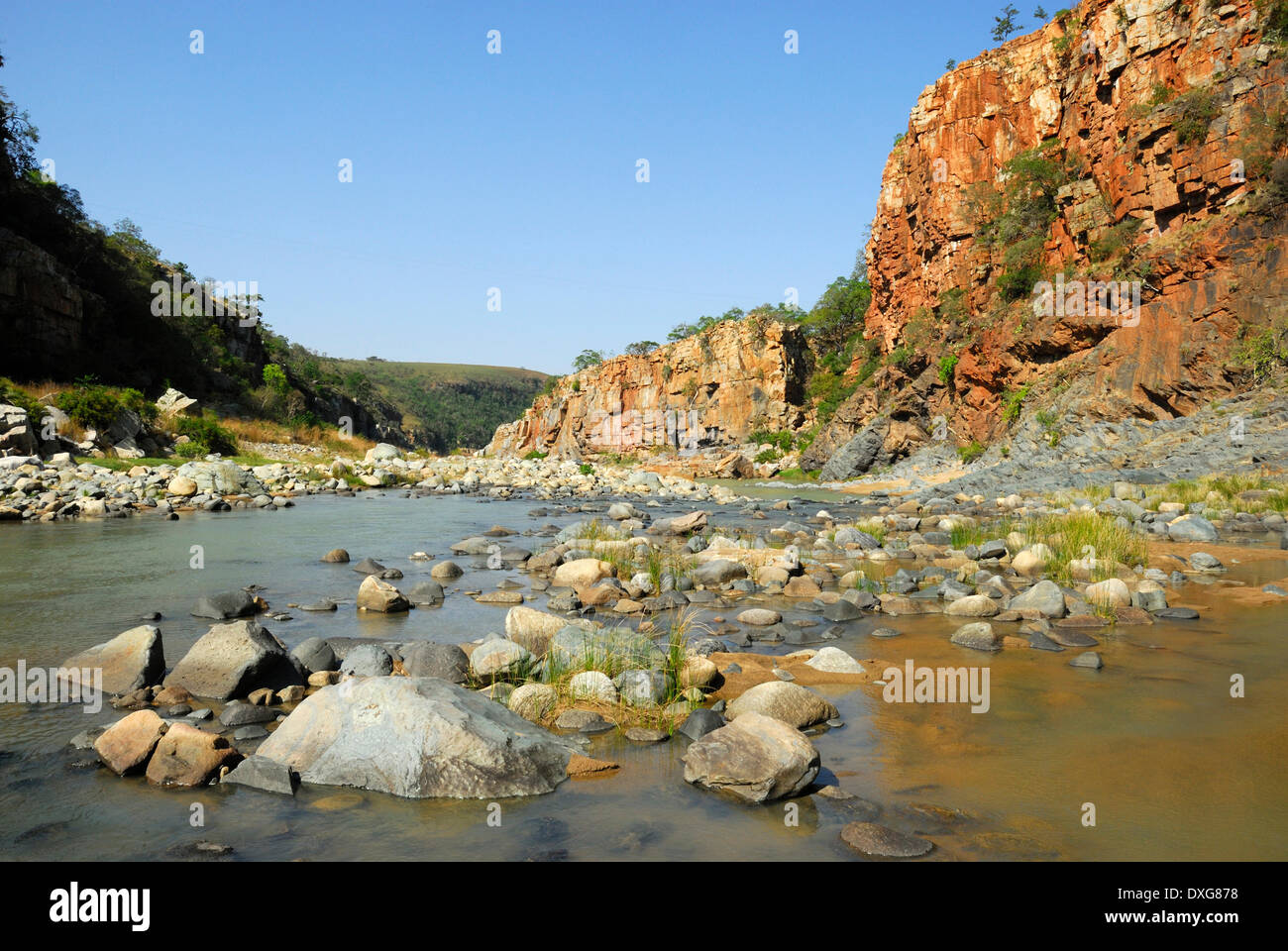 White Umfolozi River gorge, near Melmoth, KwaZulu Natal, South Africa ...