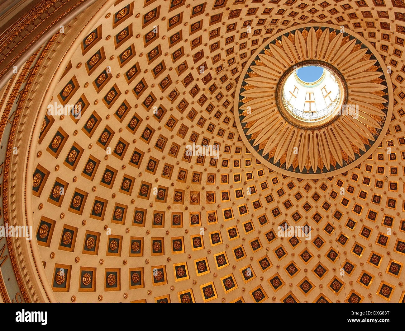 Mosta Dome Malta view of ceiling Stock Photo - Alamy