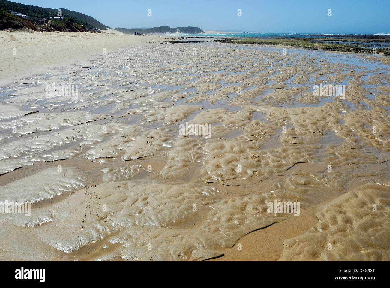 Low tide at Bushmans River Mouth, Eastern Cape, South Africa Stock ...