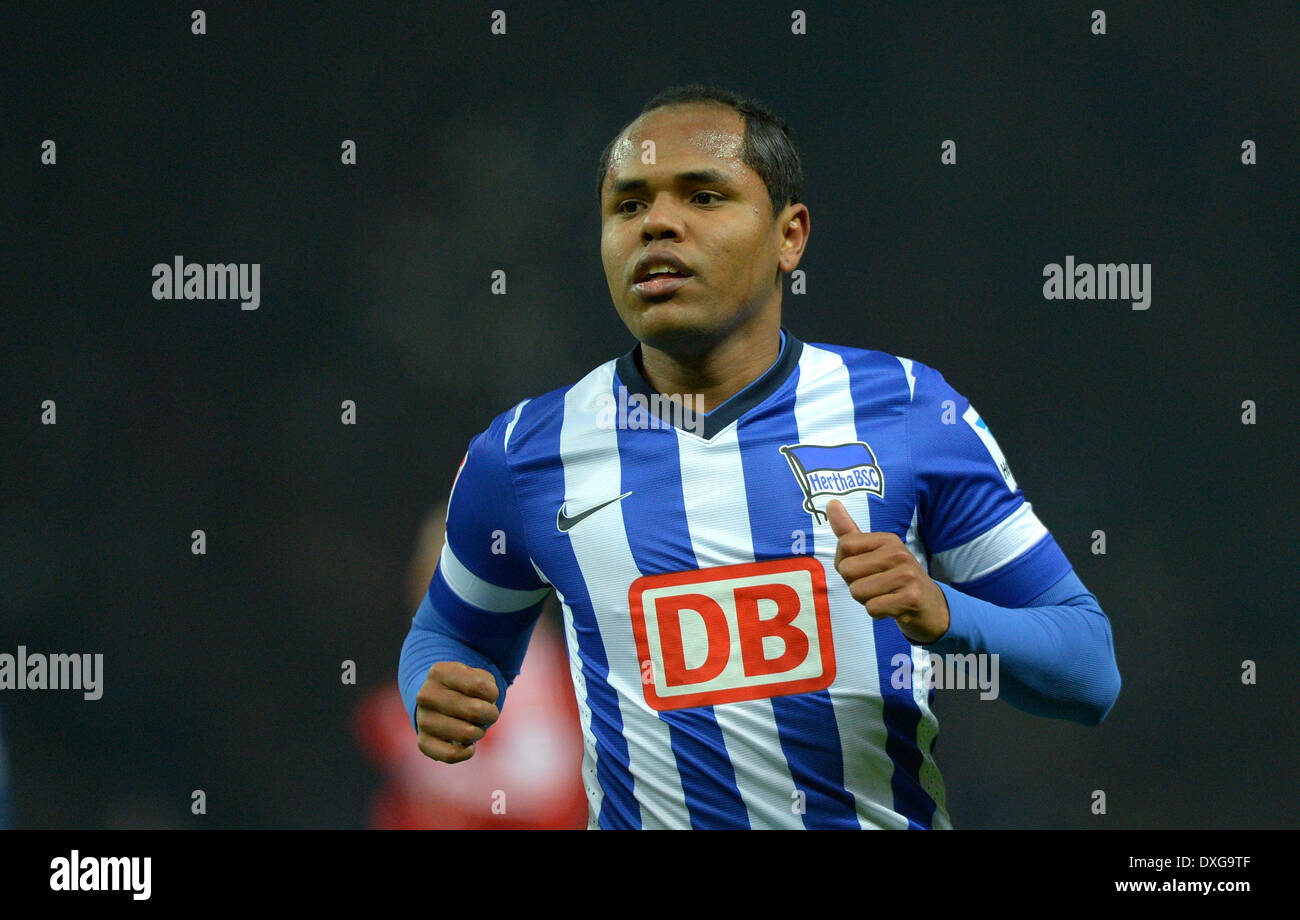 Berlin, Germany. 25th Mar, 2014. Berlin's Ronny runs across the pitch ...
