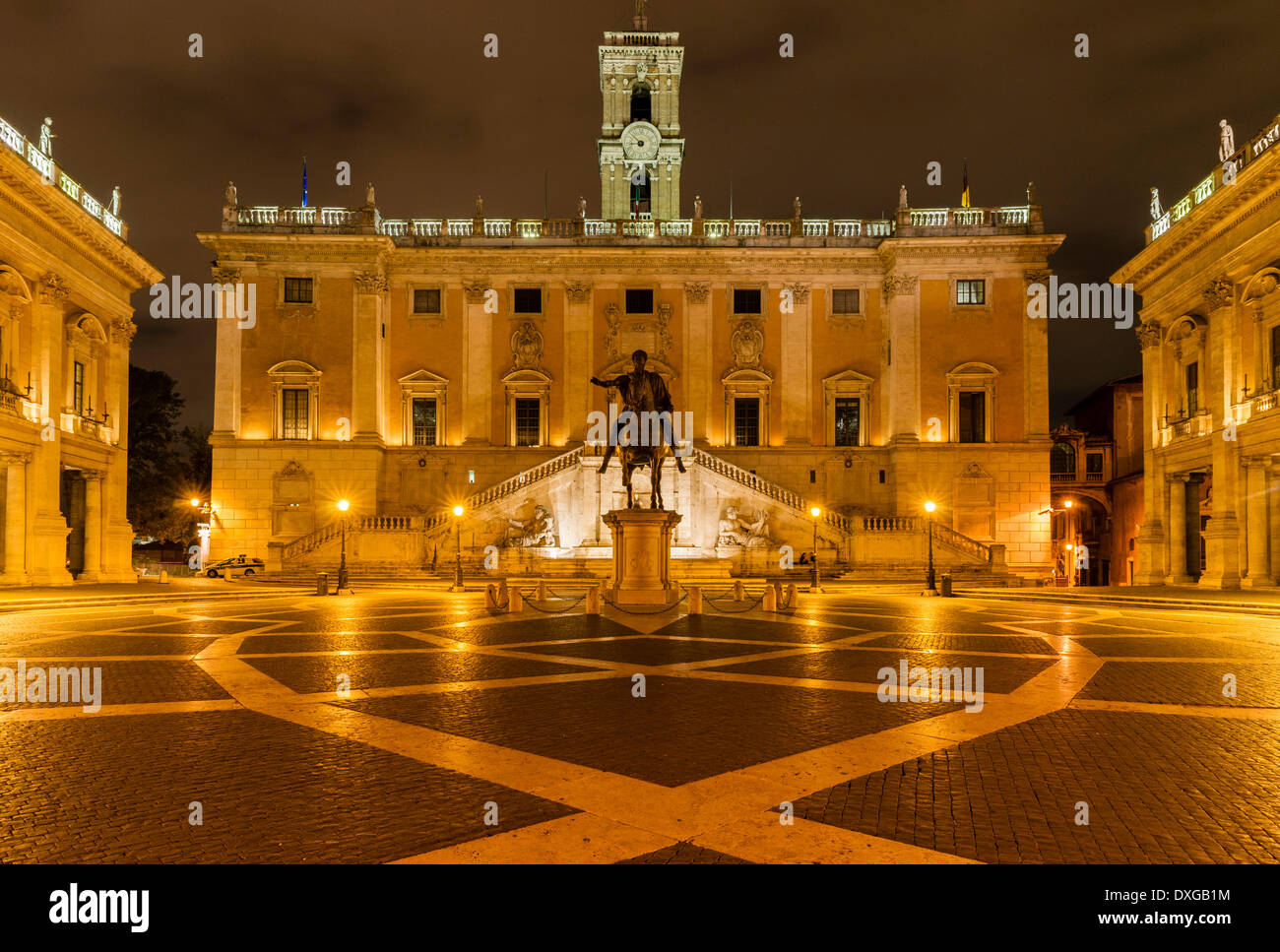 Piazza del Campidoglio, Capitoline Hill, with the Senatorial Palace ...
