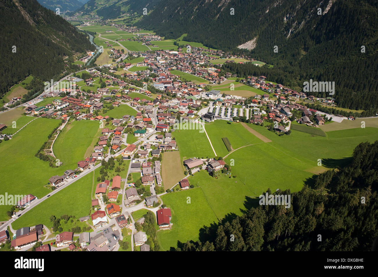 Townscape of Mayrhofen, Zill Valley, Tyrol, Austria Stock Photo - Alamy