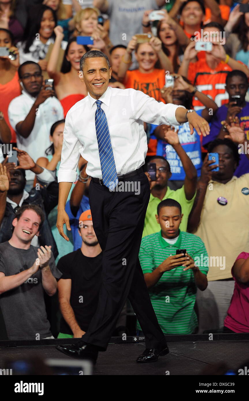 U.S. President Barack Obama attends a reelection campaign rally at the ...
