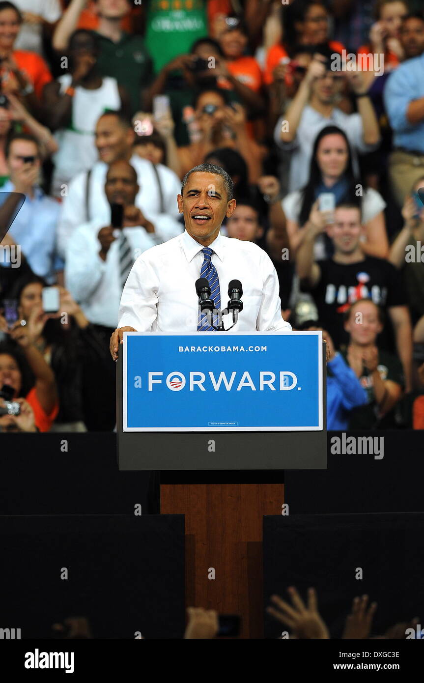 U.S. President Barack Obama attends a reelection campaign rally at the ...