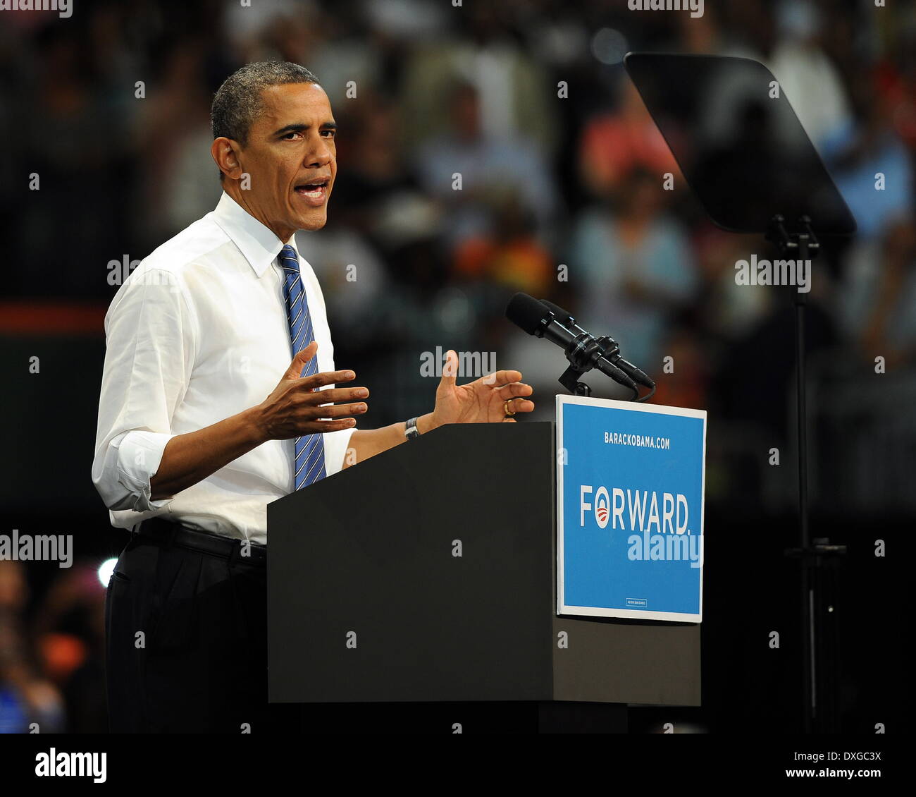 U.S. President Barack Obama attends a reelection campaign rally at the ...