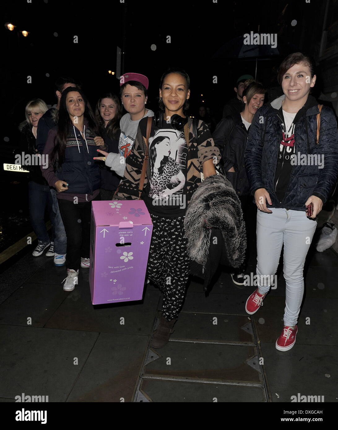 Jade Ellis X Factor contestants arriving back at the hotel. London ...