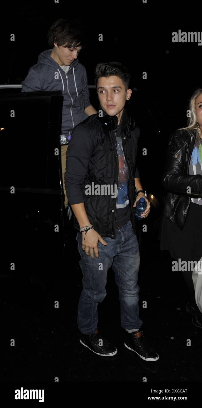 X Factor contestant Jamie Hamblet aka JJ arriving back at the hotel ...