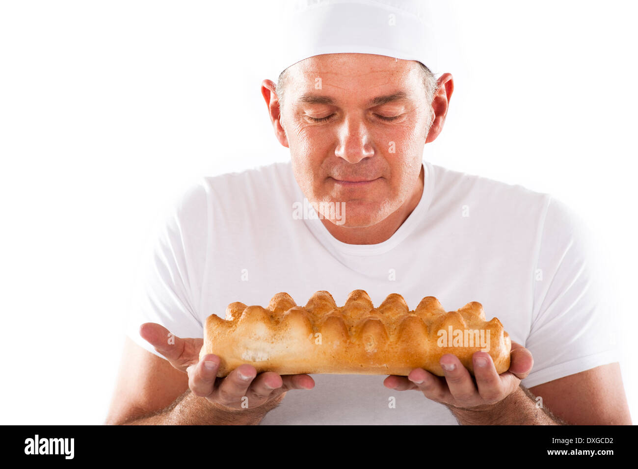 Adult smelling bread hi-res stock photography and images - Alamy