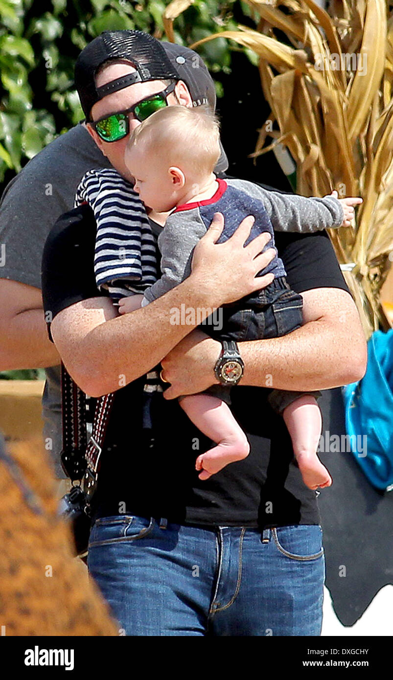 Mike Comrie and son Luca Cruz Comrie enjoy a day at Mr. Bones Pumpkin ...