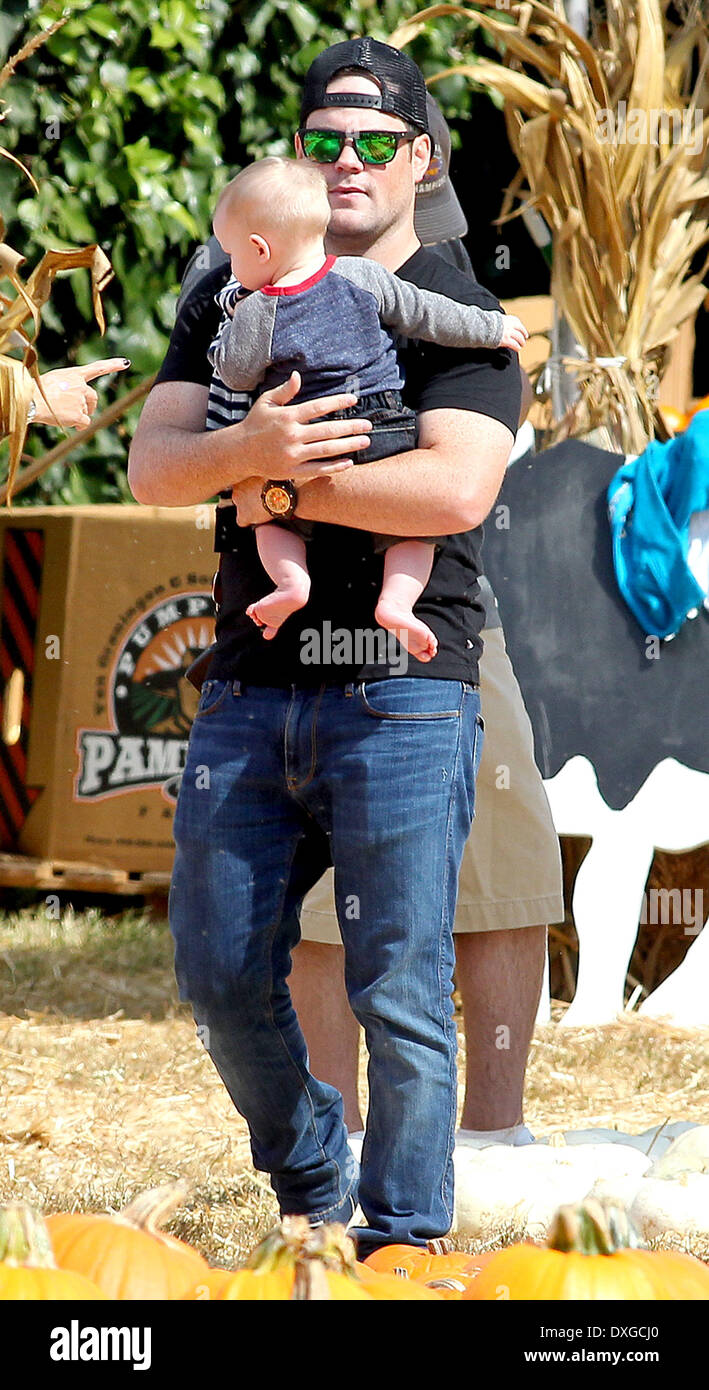 Mike Comrie and son Luca Cruz Comrie enjoy a day at Mr. Bones Pumpkin ...