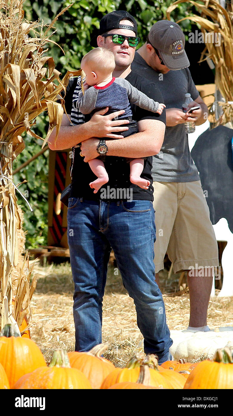 Mike Comrie and son Luca Cruz Comrie enjoy a day at Mr. Bones Pumpkin ...
