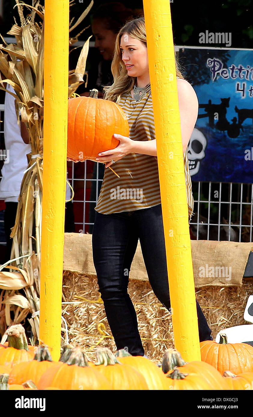 Hilary Duff enjoys a day at Mr. Bones Pumpkin Patch with her husband ...