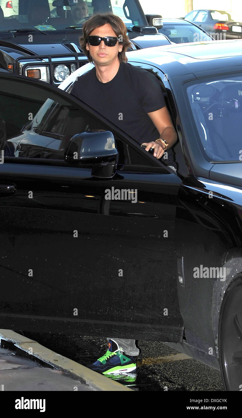 Jonathan Cheban arriving at a Vespa store for filming of 'Kourtney and ...