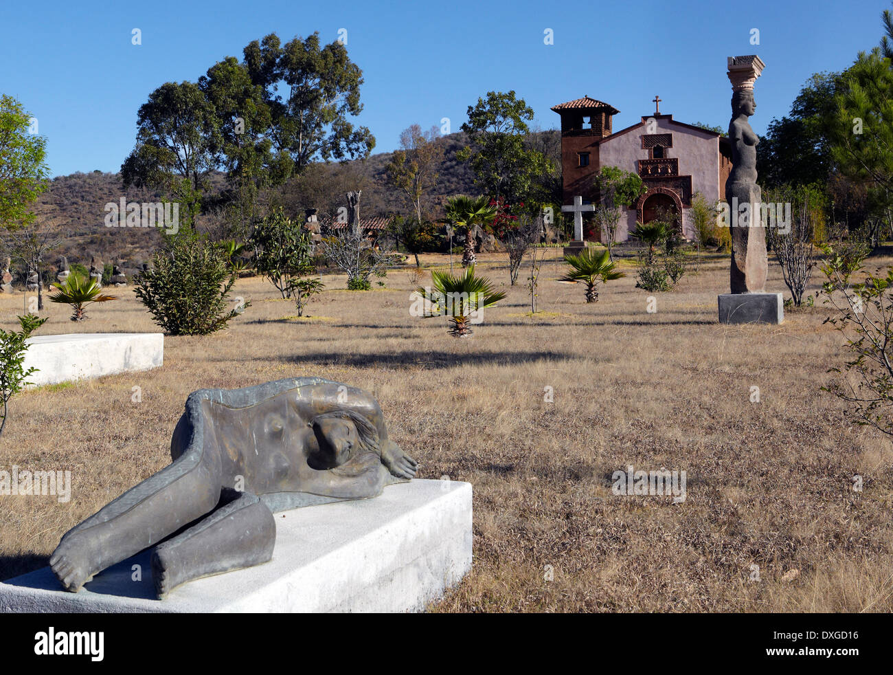 America, Mexico, Michoacán state, Morelia area, Capula village, statues ...