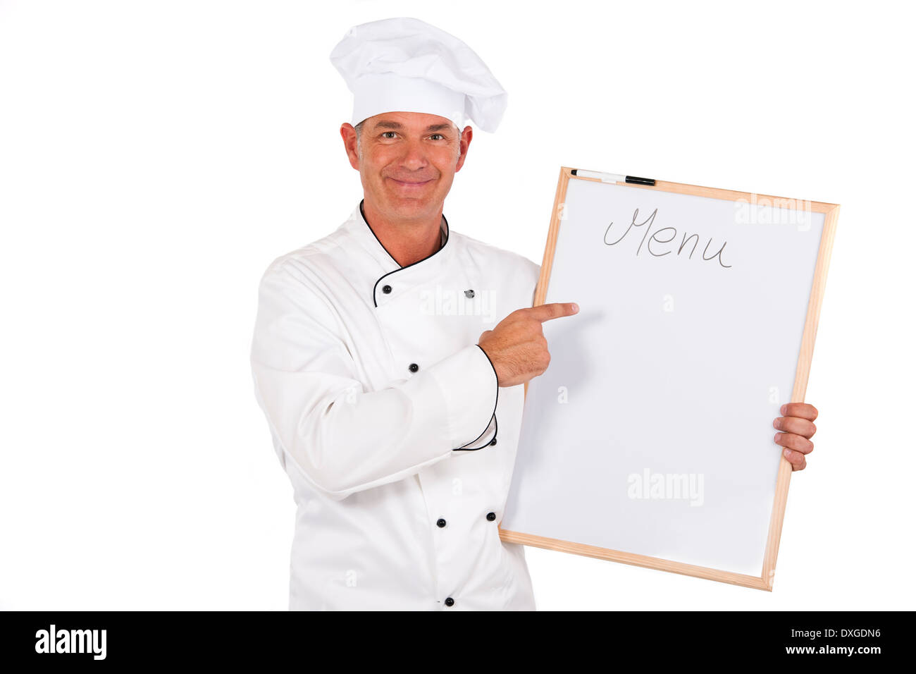 Chef preparing menu Stock Photo - Alamy