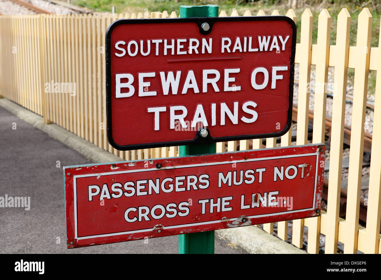 Railway warning signs hi-res stock photography and images - Alamy