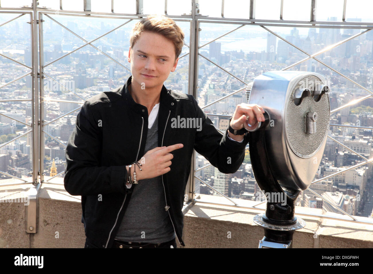 Conor Maynard attends a photocall on the 86th-floor observation deck of ...