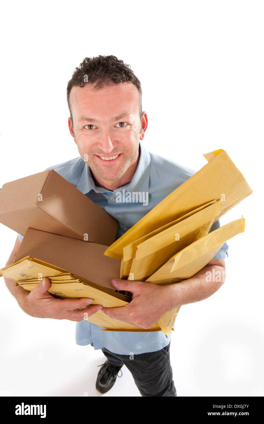 Mailman delivering mail Stock Photo - Alamy