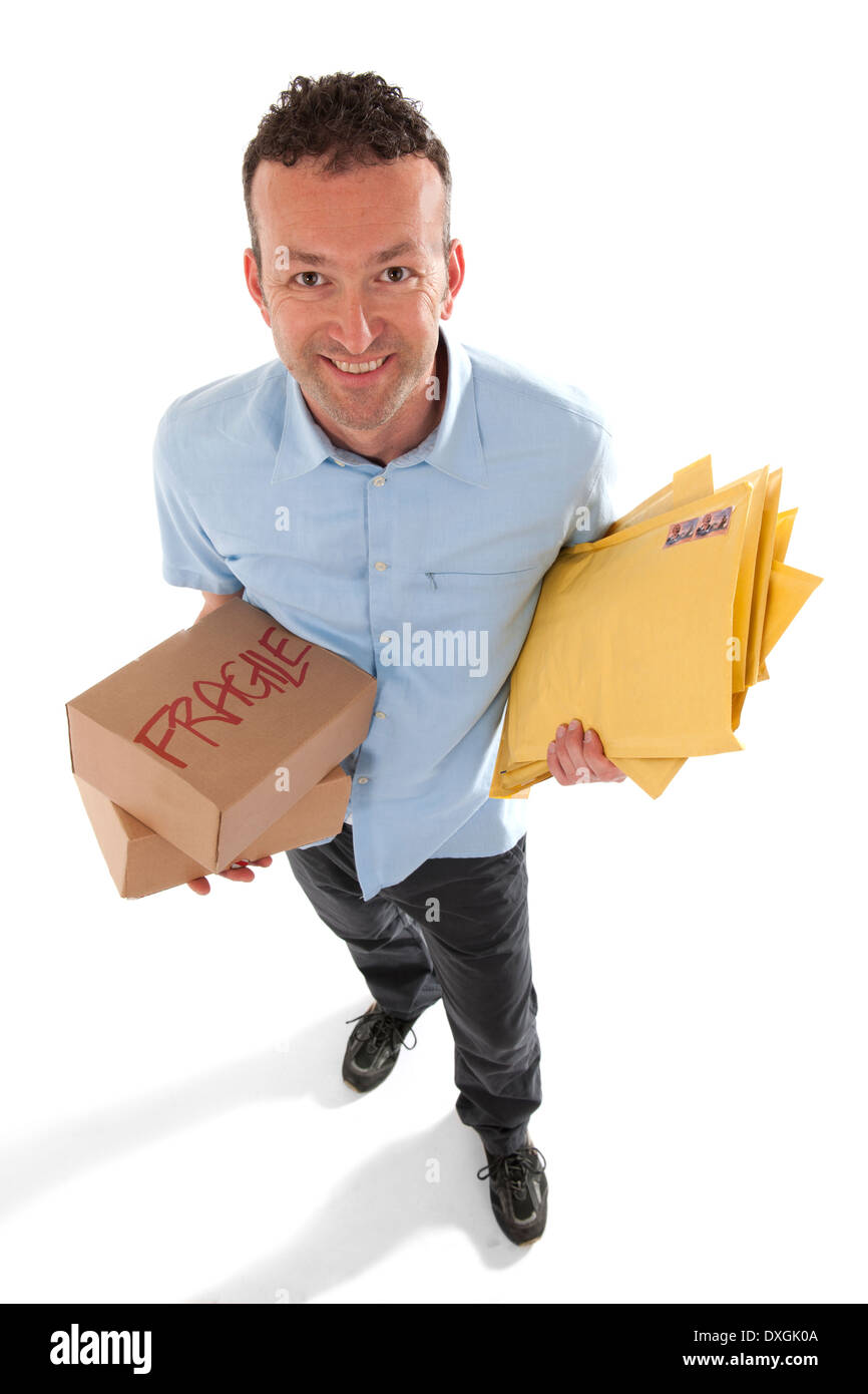 Mailman delivering mail Stock Photo - Alamy