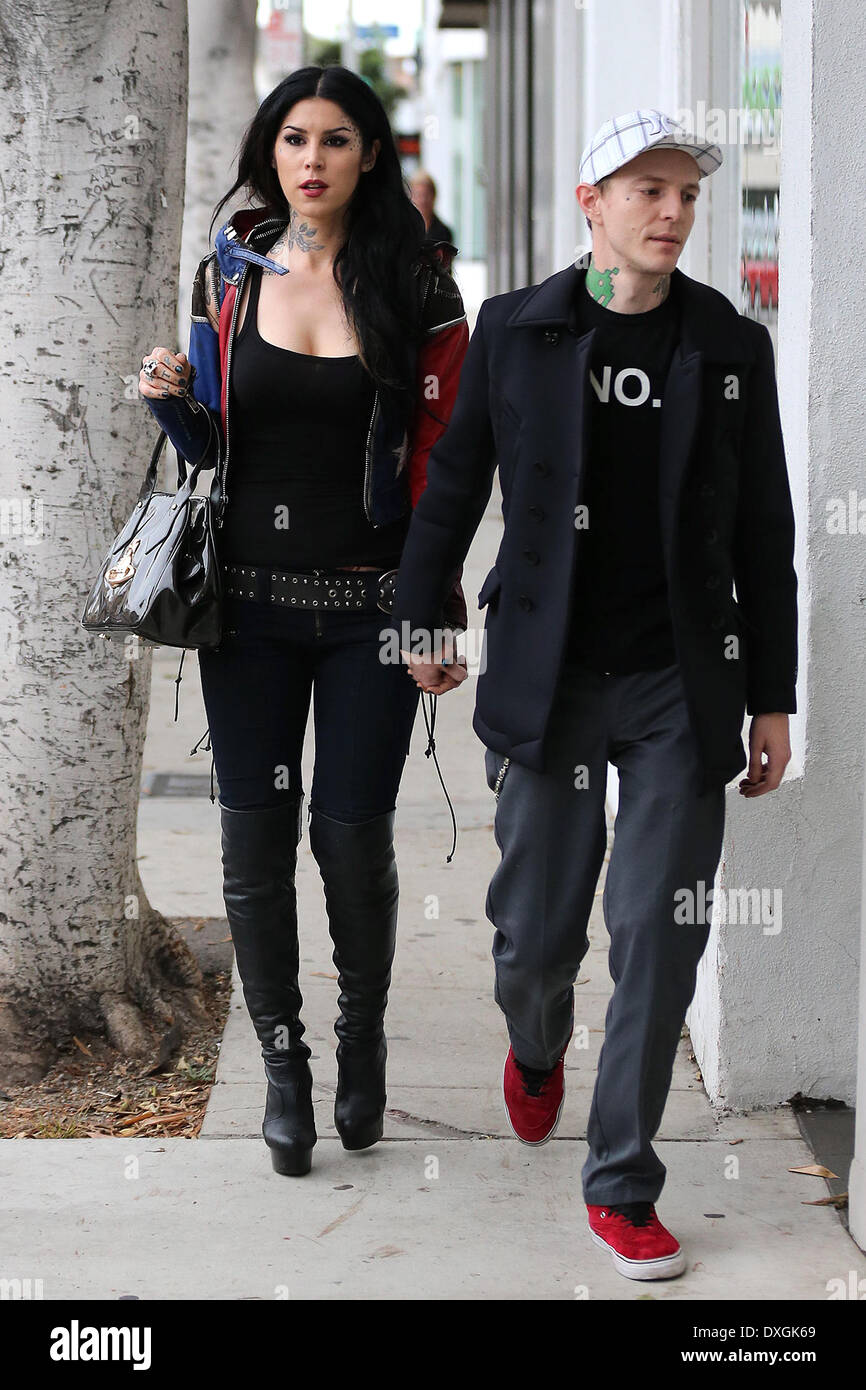 Kat Von D and deadmau5 aka Joel Thomas Zimmerman Kat Von D arrives at ...