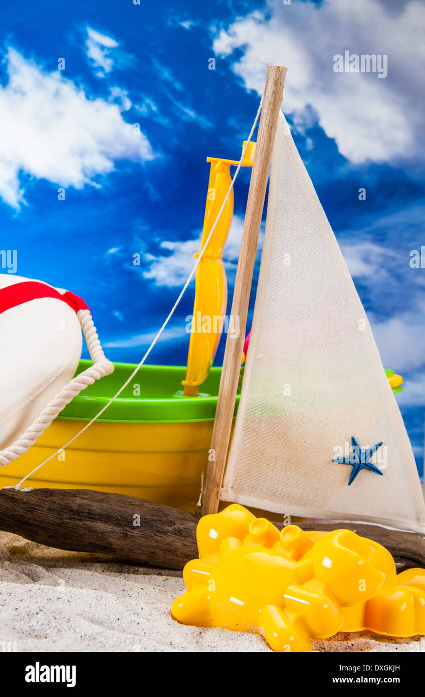 Decorative summer composition with hard light, vivid colors Stock Photo ...