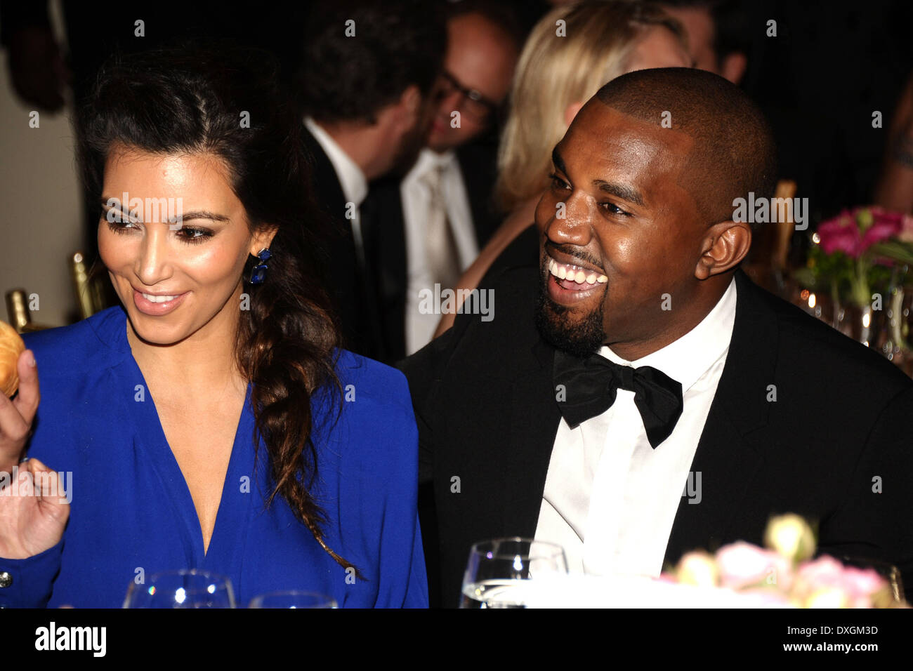 Kim Kardashian and Kanye West The Angel Ball 2012 at Cipriani Wall ...