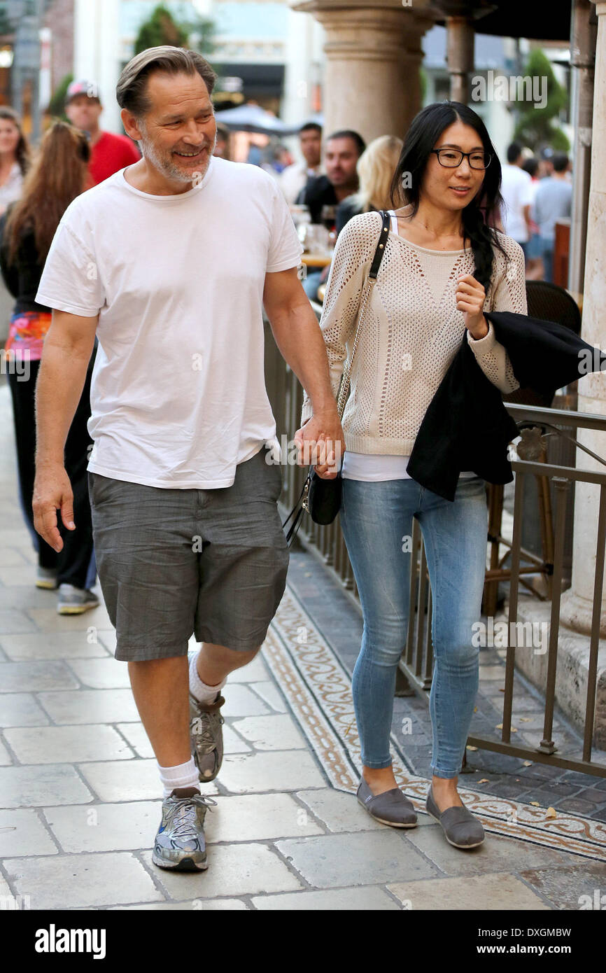 James Remar and wife Atsuko Remar enjoy a day together at The Grove Los ...
