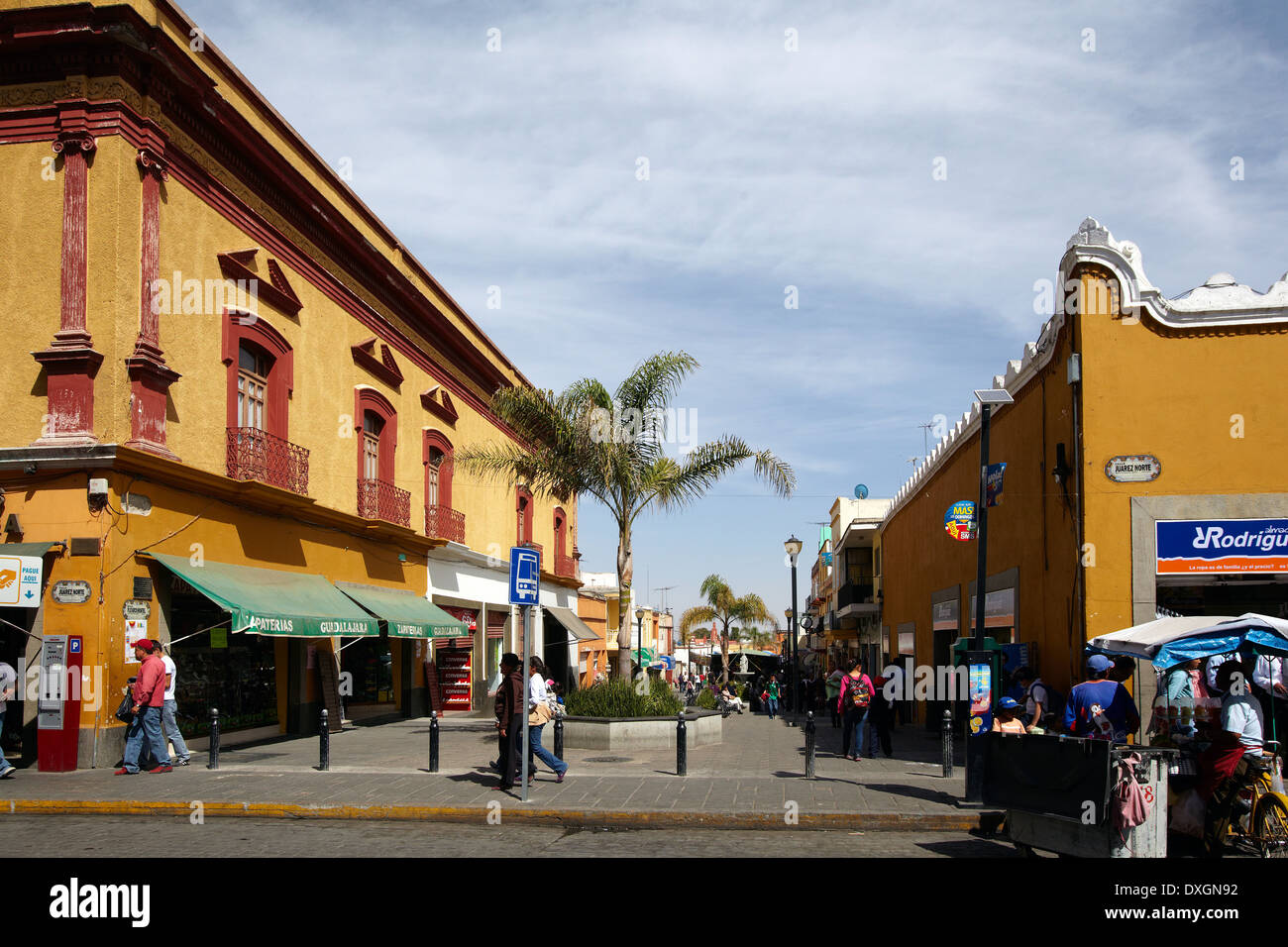 America, Mexico, Tlaxcala state, Huamantla village, a peatonal street ...