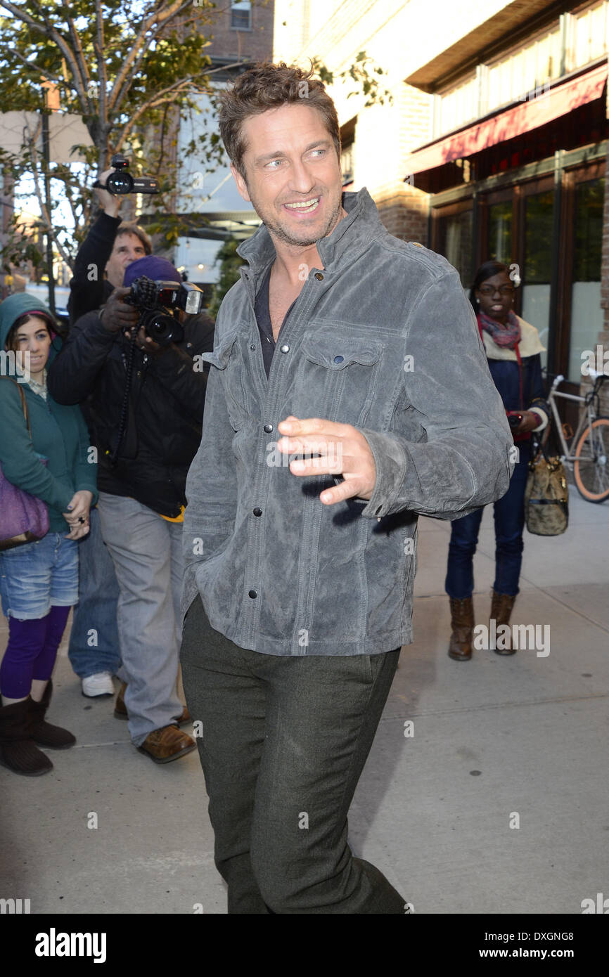Gerard Butler is seen leaving his hotel in Manhattan Where: New York ...