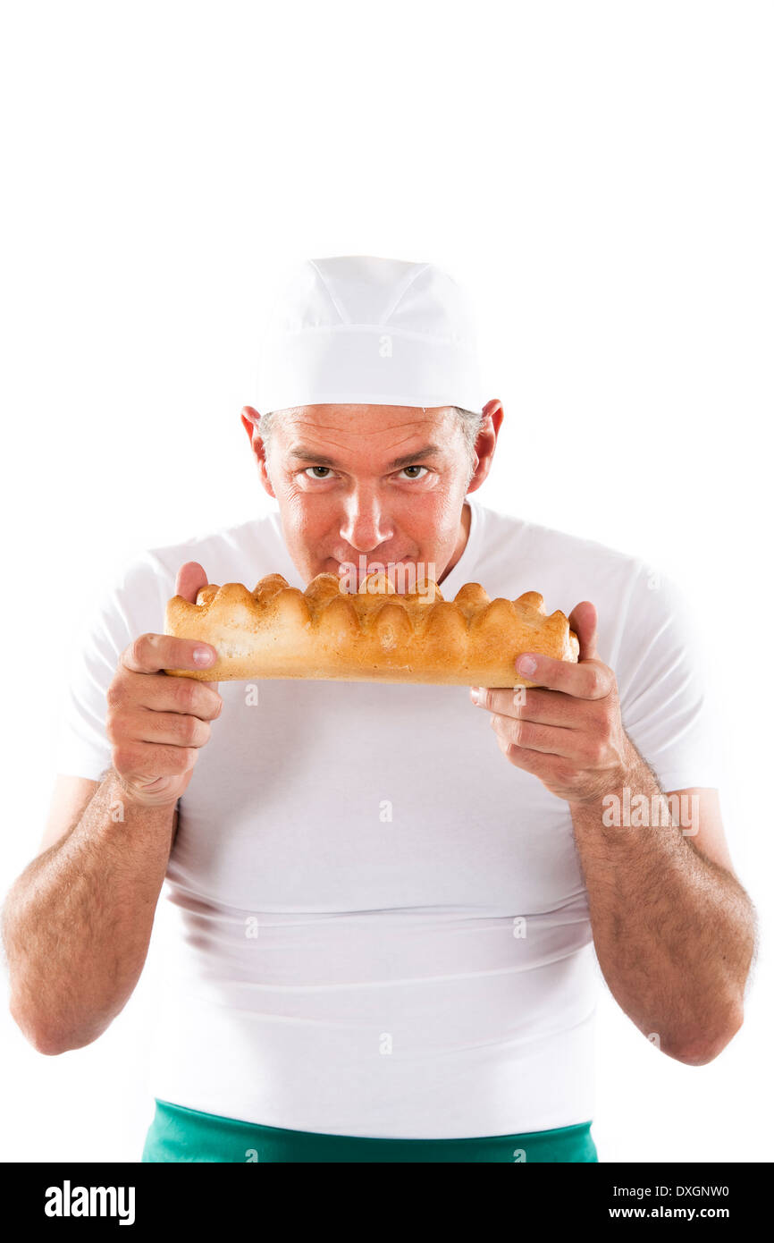 Adult smelling bread hi-res stock photography and images - Alamy