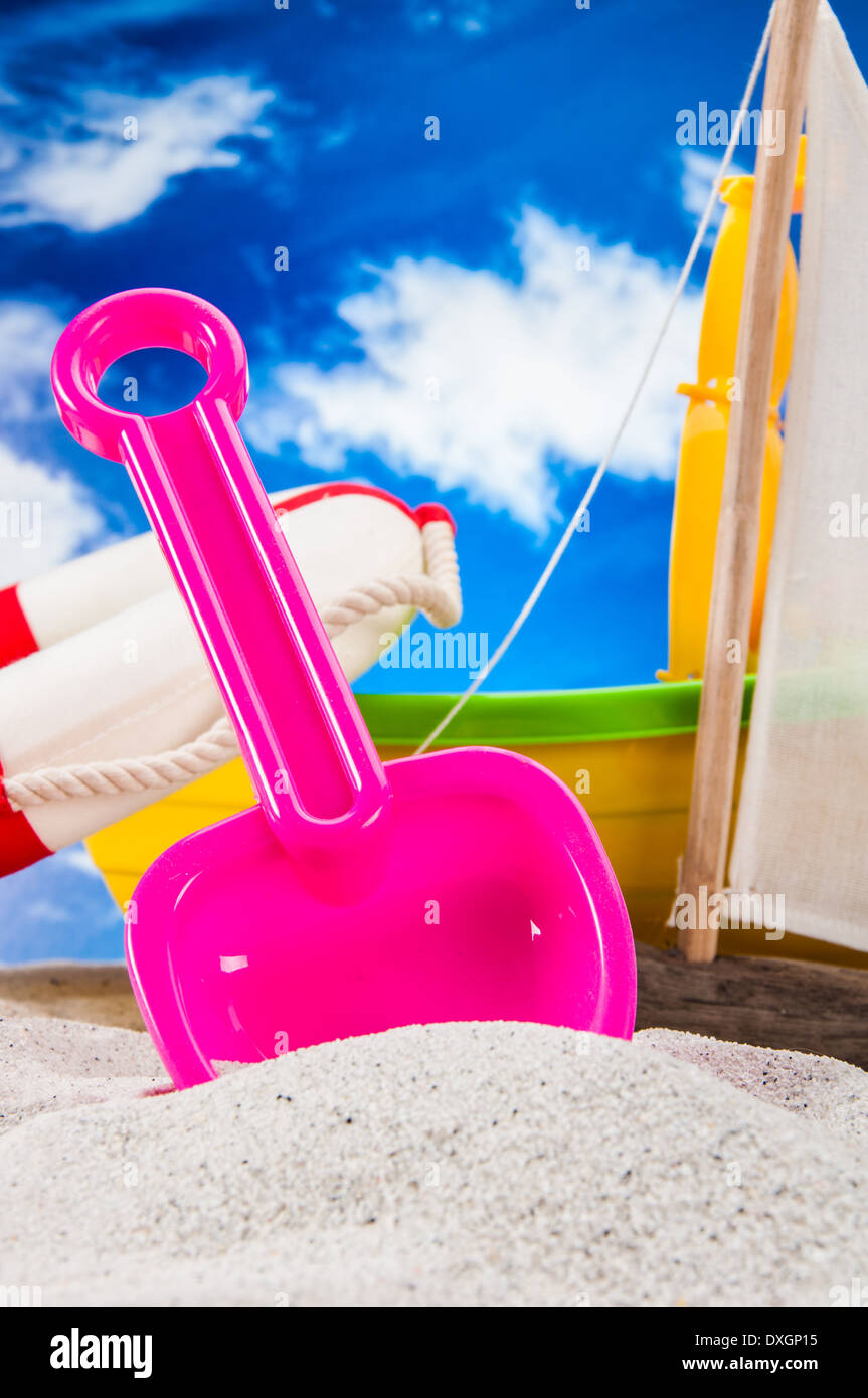Decorative summer composition with hard light, vivid colors Stock Photo ...
