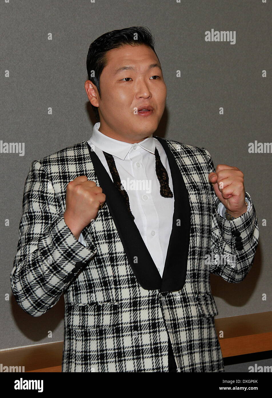 South Korean singer Psy aka Park Jae-sang does the 'Gangnam Style ...