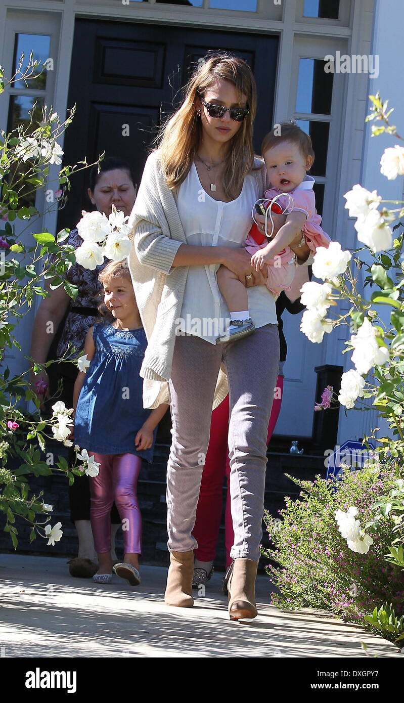 Jessica Alba seen with her two daughters Honor and Haven Warren out and ...