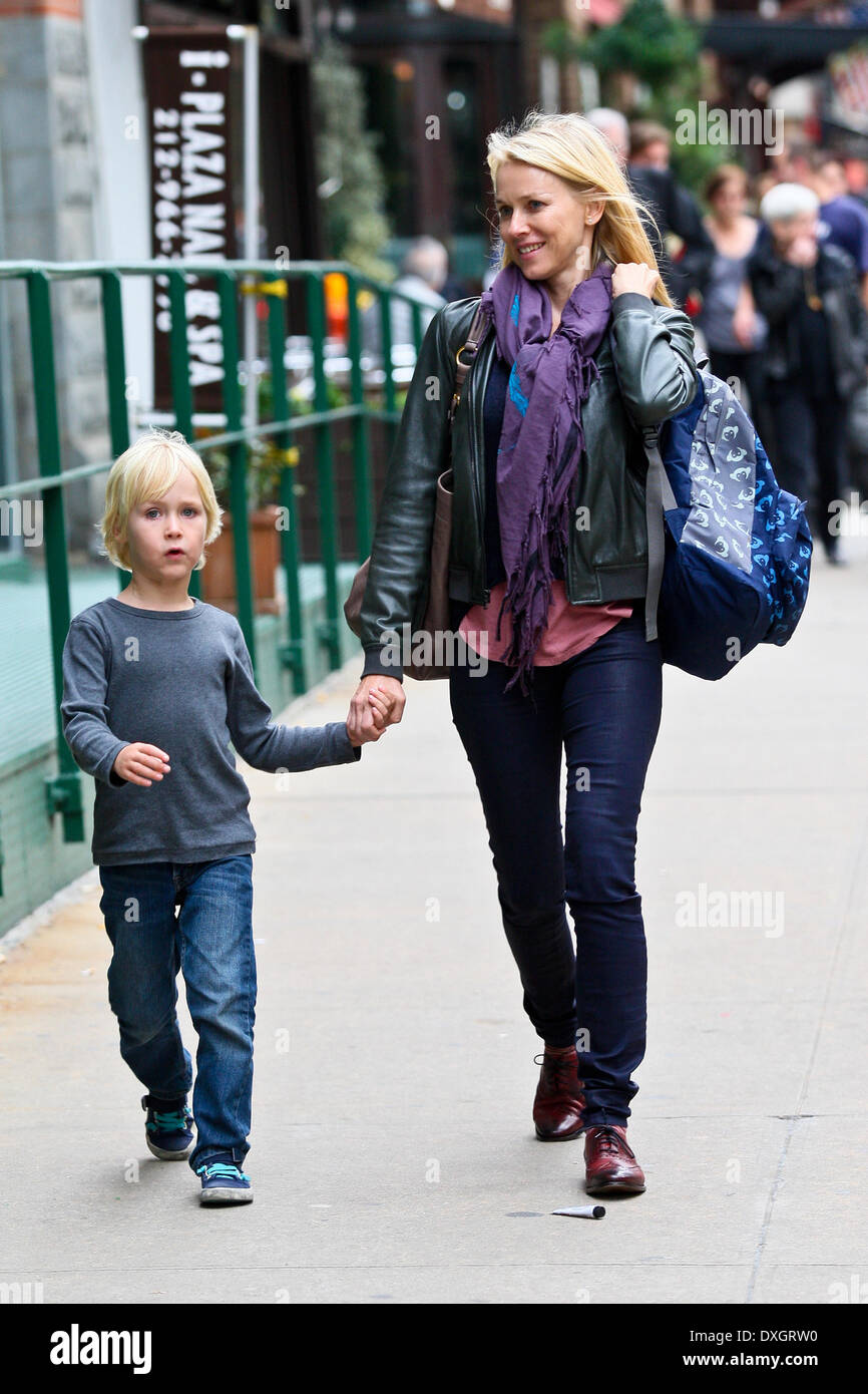 Naomi Watts walking with her son, Samuel "Sammy" Kai. after school in ...