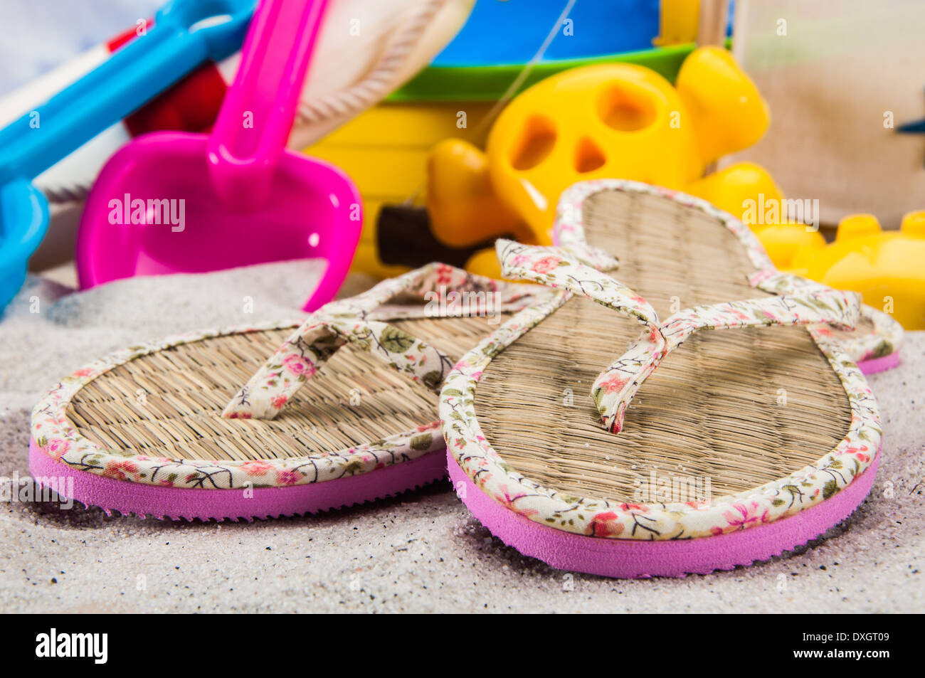 Decorative summer composition with hard light, vivid colors Stock Photo ...