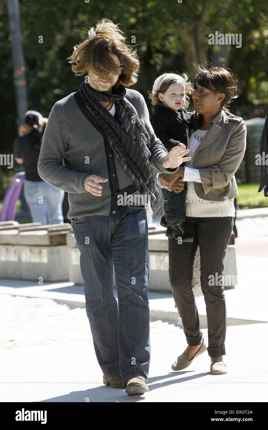 Rodger Berman seen with his son Skyler at the park in Beverly Hills Los ...