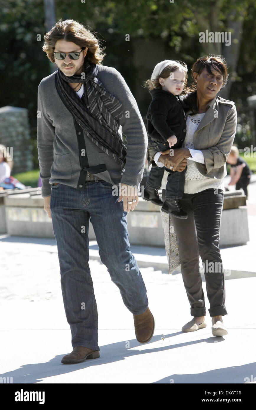 Rodger Berman seen with his son Skyler at the park in Beverly Hills Los ...