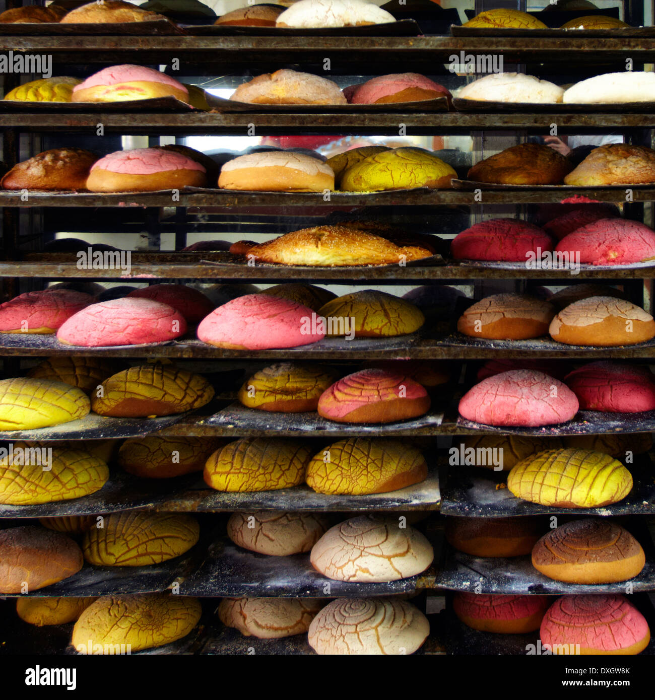 América, Mexico, Puebla state, Cholula village, bread in a bakery Stock ...