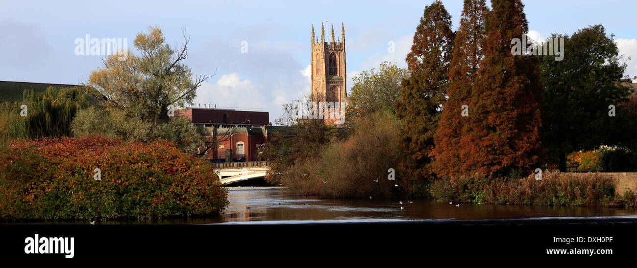 Autumn, river Derwent, Derby Cathedral Church of All Saints, Cathedral ...