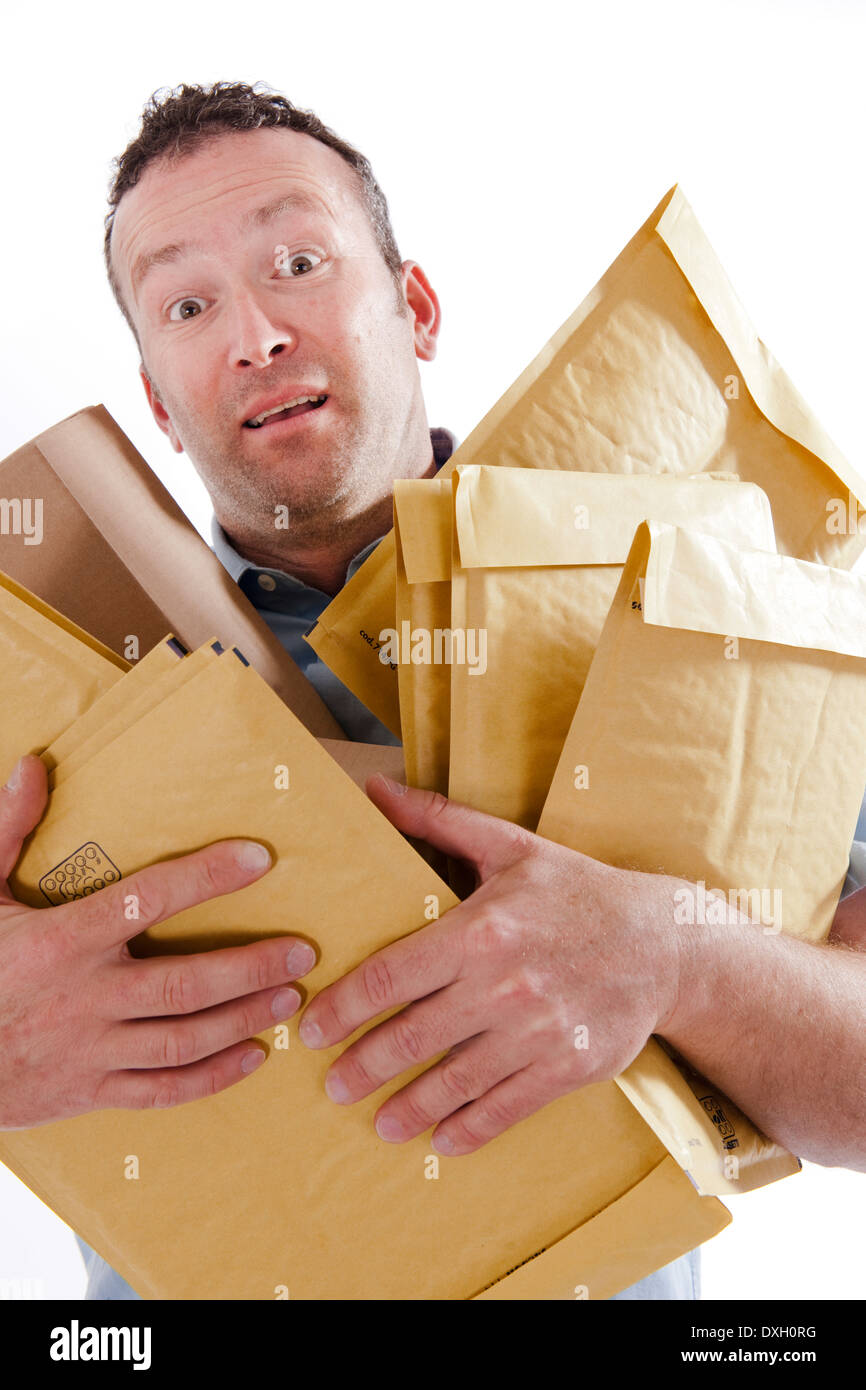 Mailman delivering mail Stock Photo - Alamy
