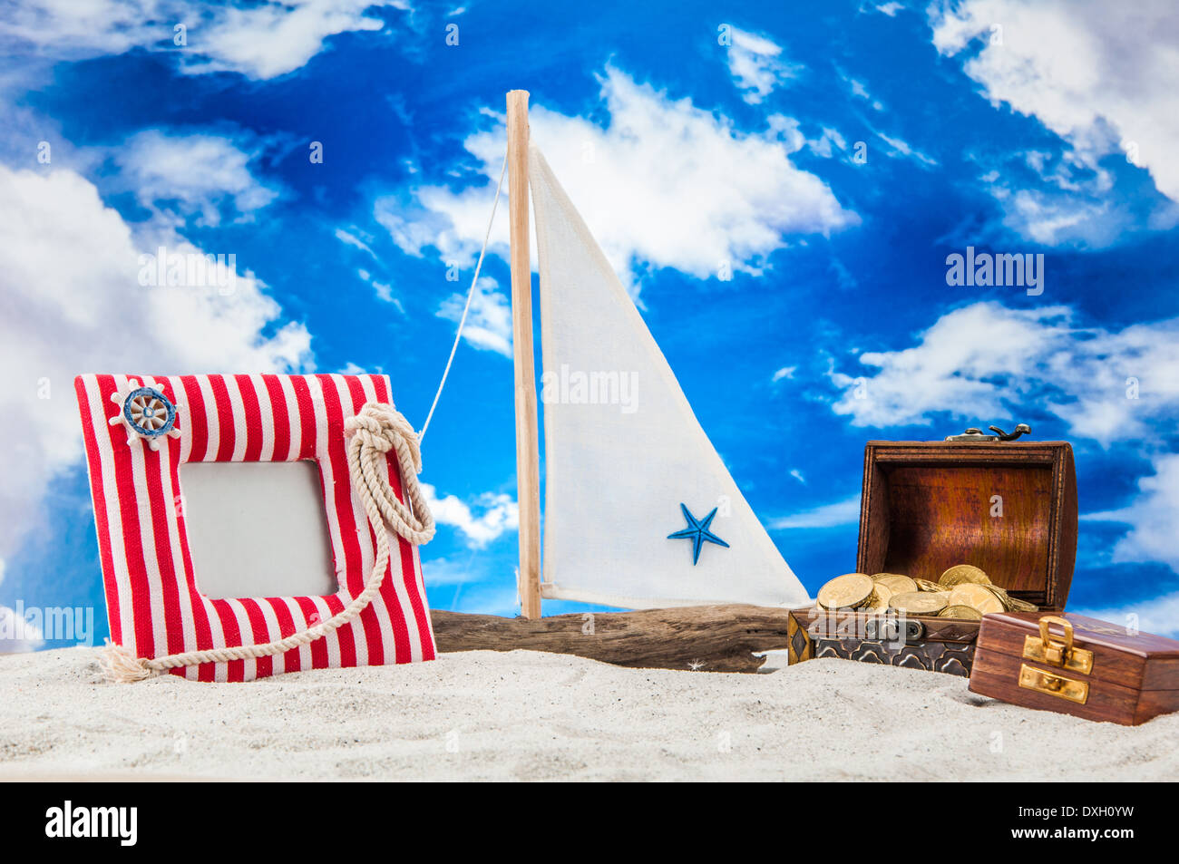Decorative summer composition with hard light, vivid colors Stock Photo ...