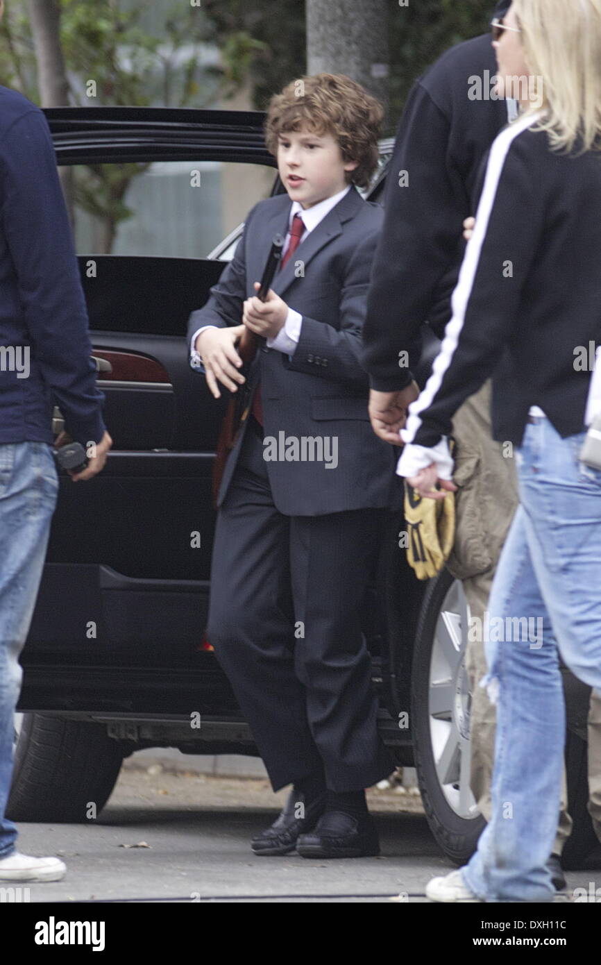 Nolan Gould Cast members from 'Modern Family' filming on location in ...