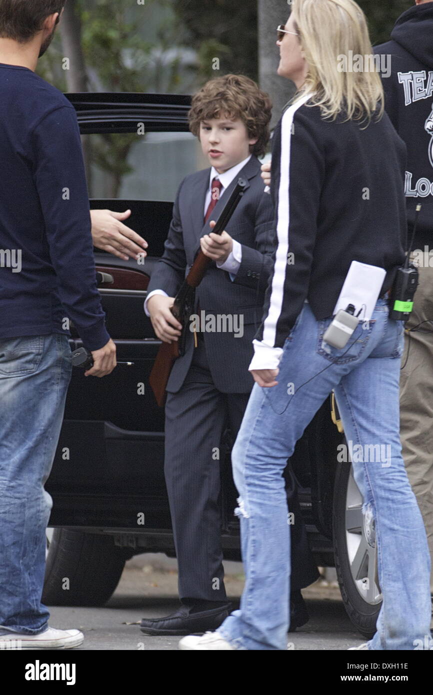 Nolan Gould Cast members from 'Modern Family' filming on location in ...
