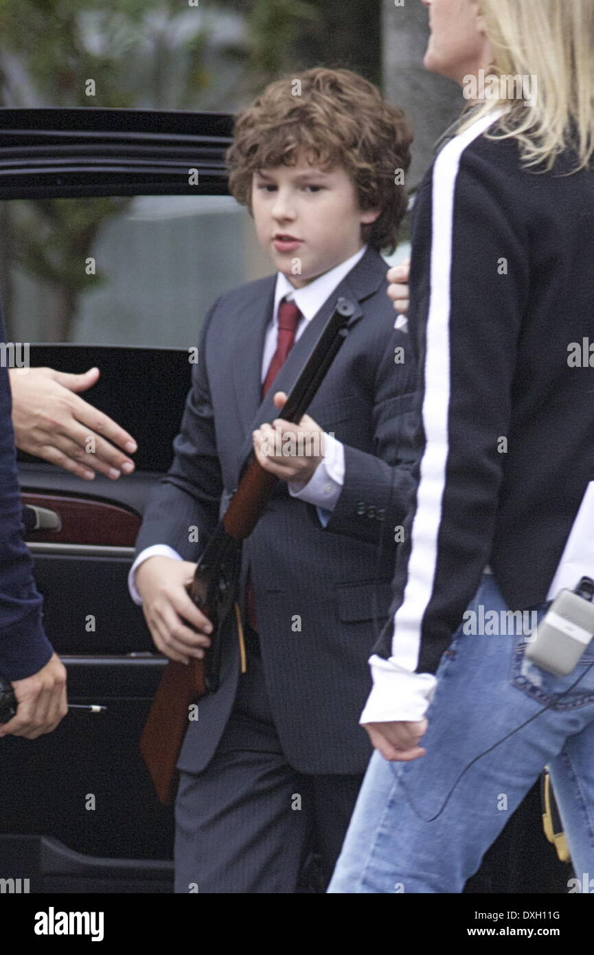 Nolan Gould Cast members from 'Modern Family' filming on location in ...