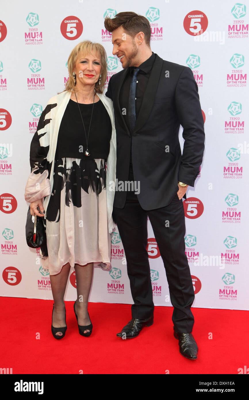 Duncan James and his Mother arriving at the Tesco Mum Of The Year ...