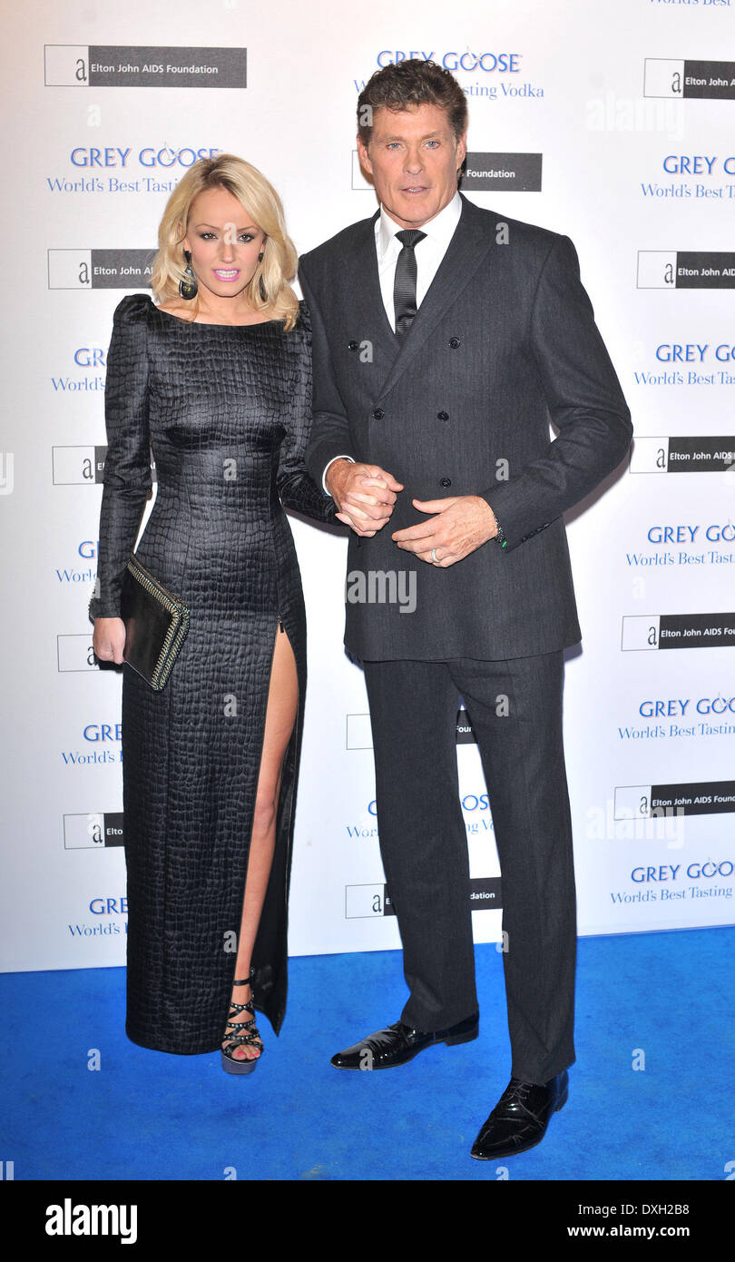 David Hasselhoff and Hayley Roberts The Elton John AIDS Foundation Grey ...